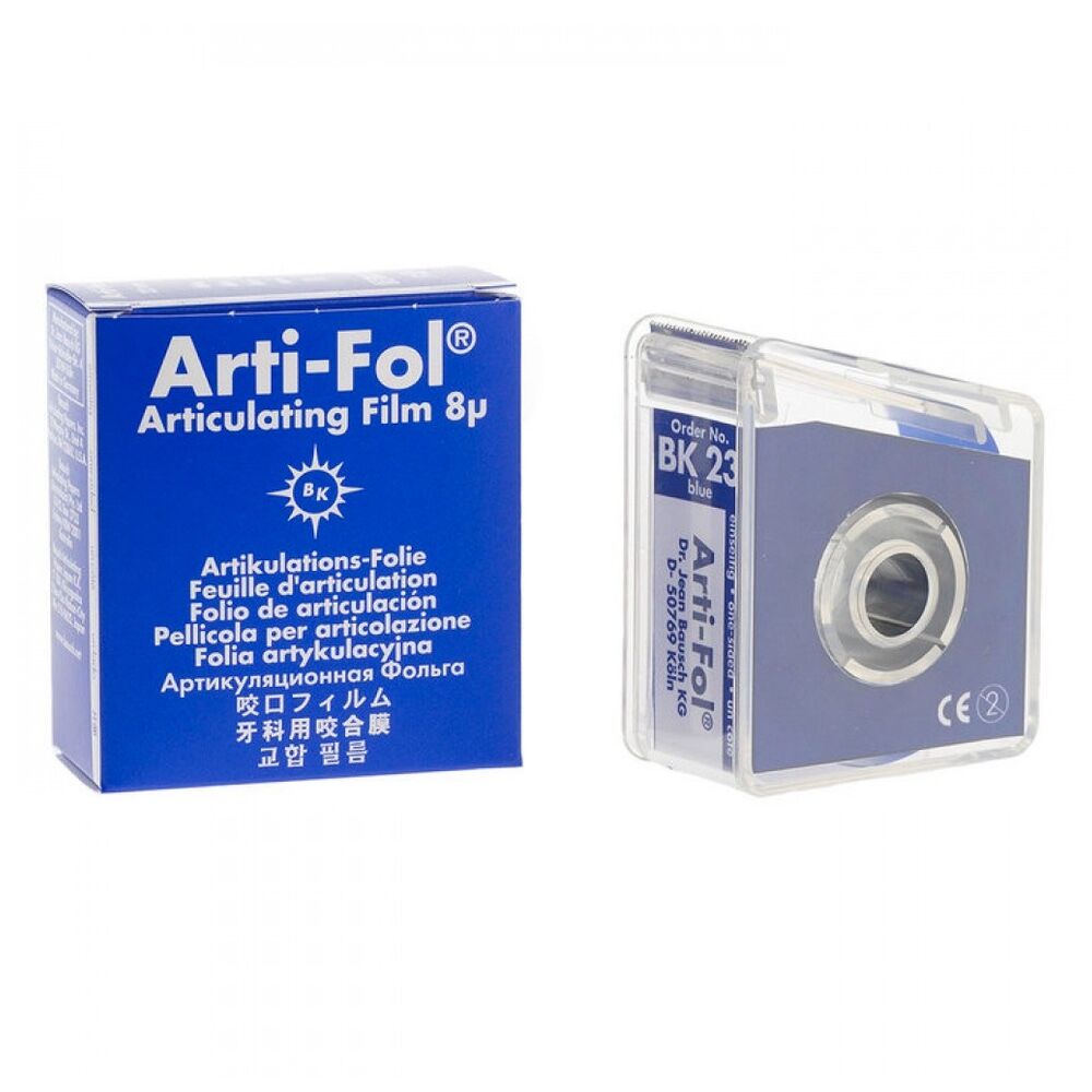 Bausch Arti-Fol folija vienpusė rul+disp 8µm 22mm mėlynos sp. 1 x 20 m ...