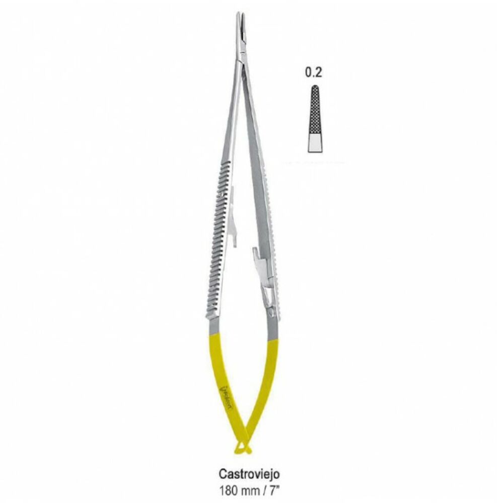 Falcon-Grip adatkotis Castroviejo tiesus 18cm TC 1 x 1 vnt. — LT1